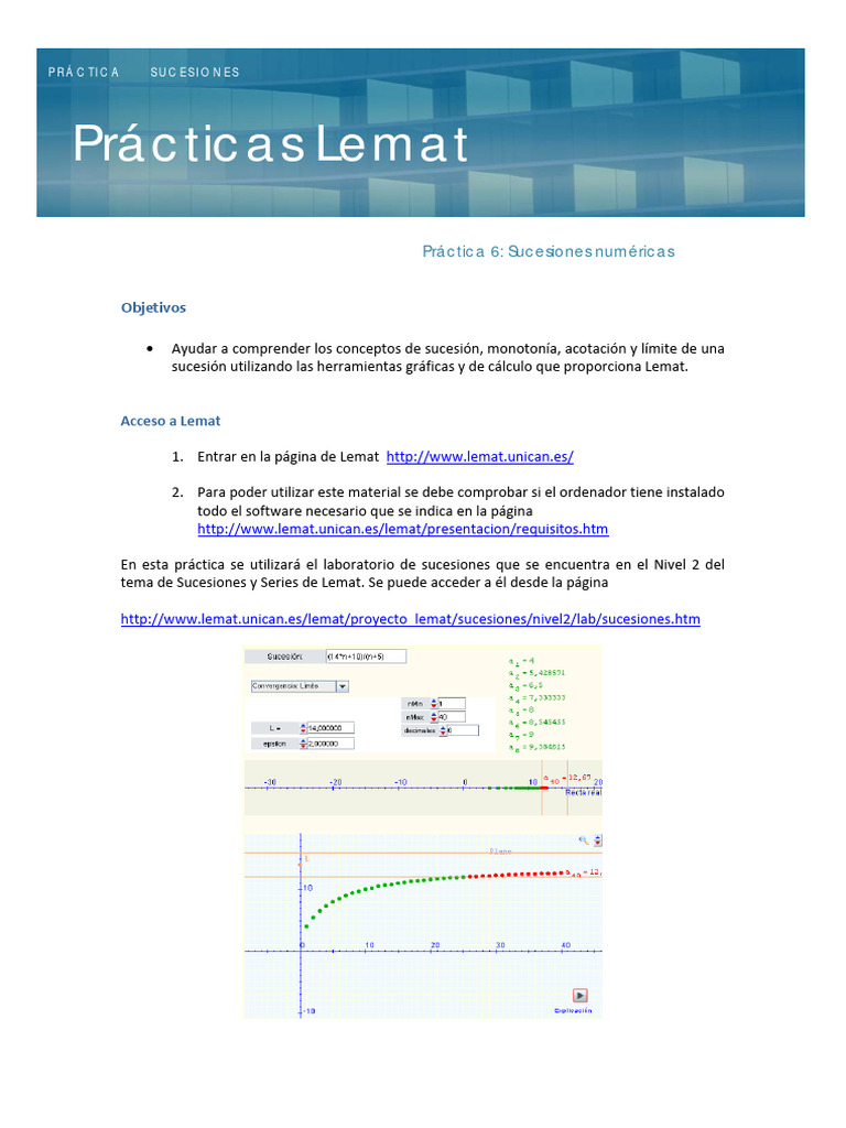 PR6 Sucesiones | PDF | Secuencia | Límite (Matemáticas)