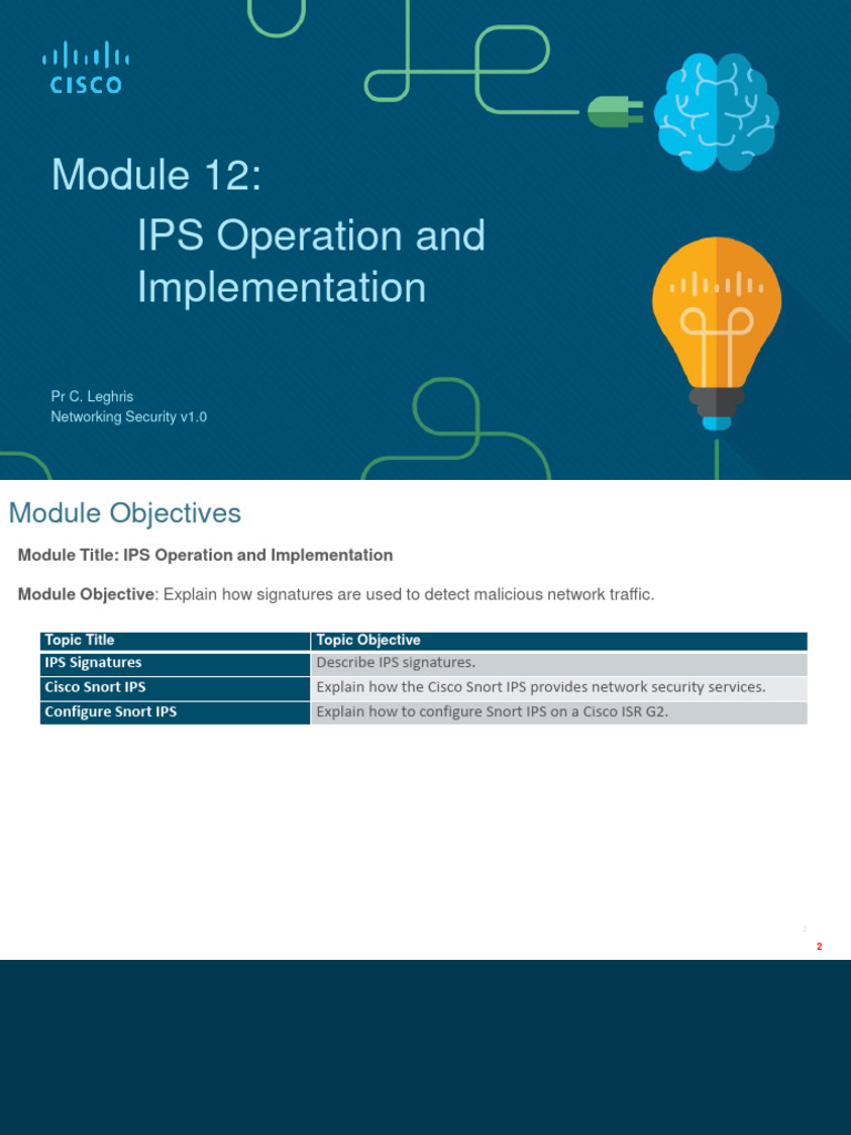 Net Security-Ch12 - IPS Operations and Implementation | PDF | Ip Address | Router (Computing)