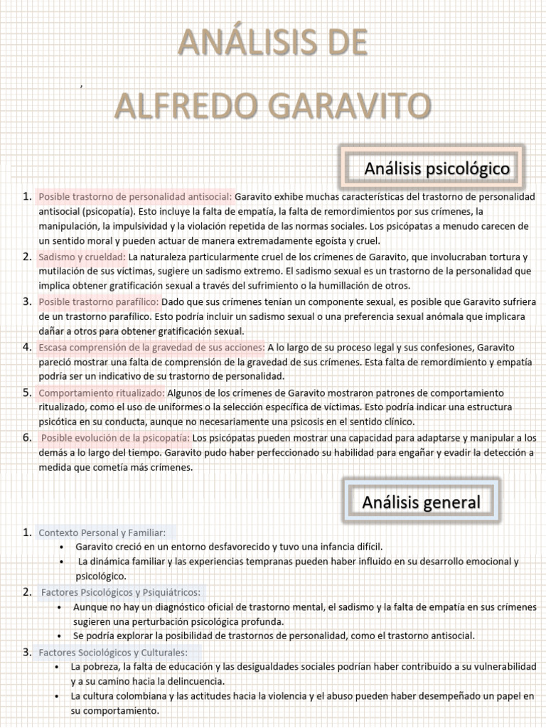 Análisis de Garavito | PDF | Psicopatía | Comportamiento