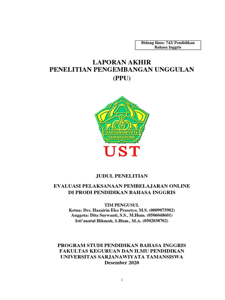 2020 Laporan Akhir PPU PBI 2020 HE DS IH - Docx | PDF