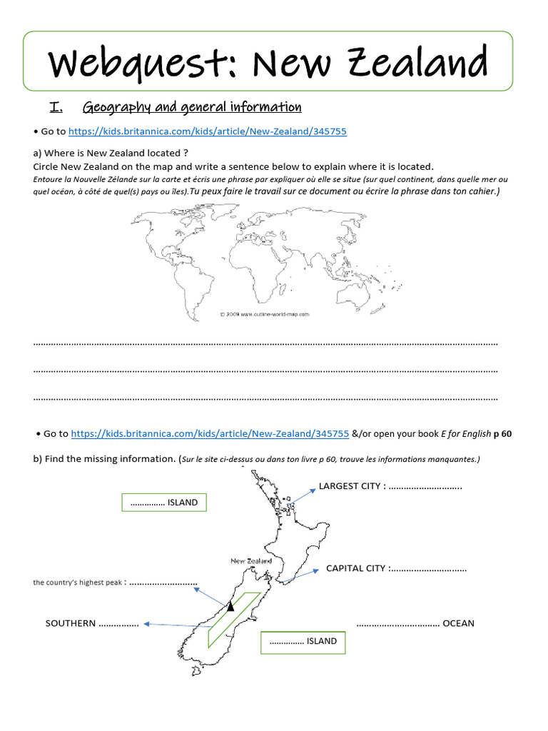 Webquest NEW ZEALAND 2023 | PDF