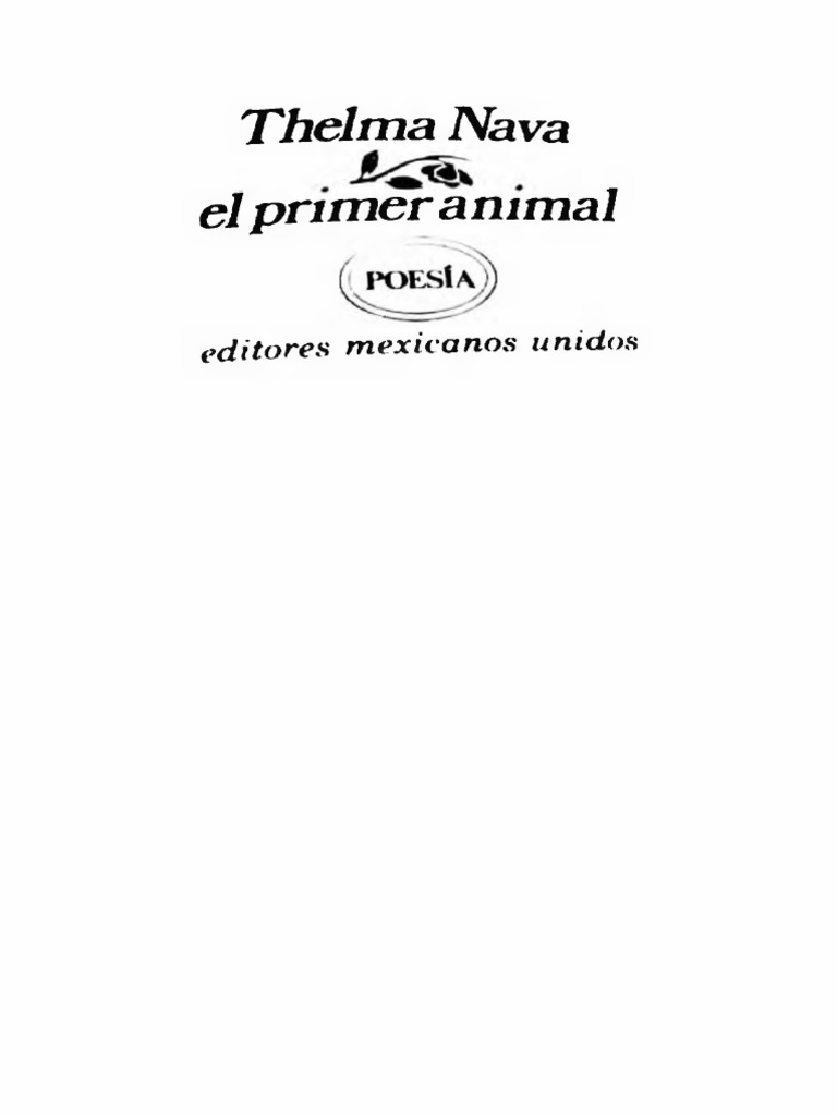 El Primer Animal. Thelma Nava | PDF
