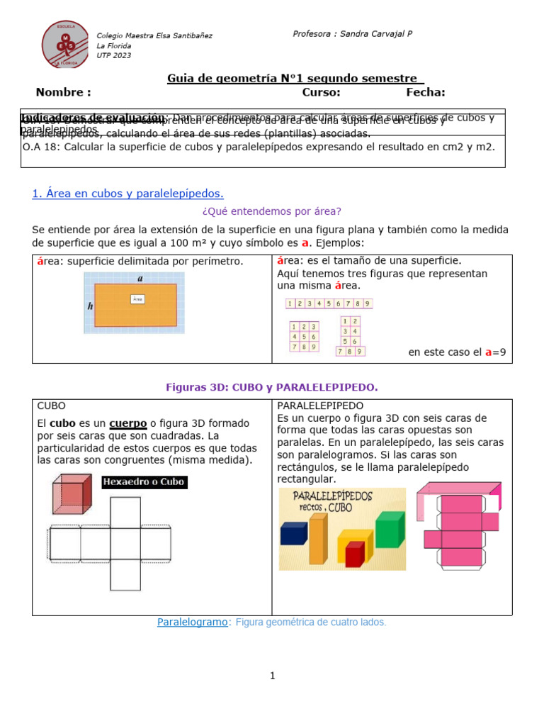 Guia de Geometría 6° Básicos | PDF
