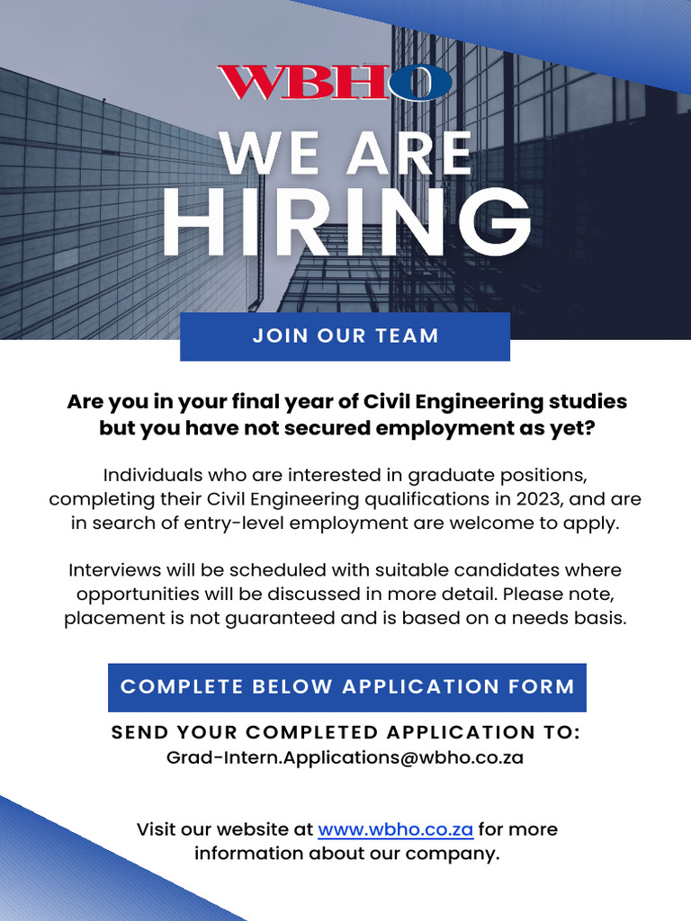 WBHO Are Hiring Graduate Positions 1698836739 | PDF