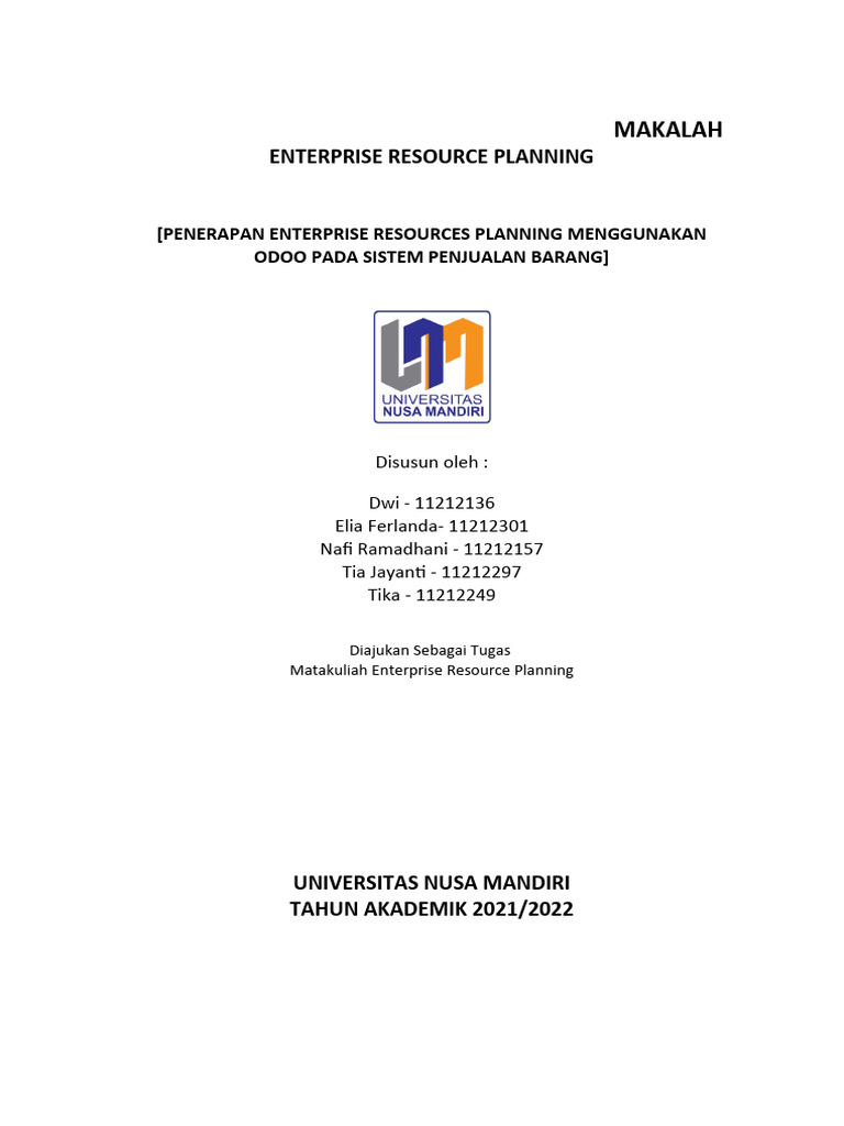 ERP - Template - CONTOH 2023 | PDF
