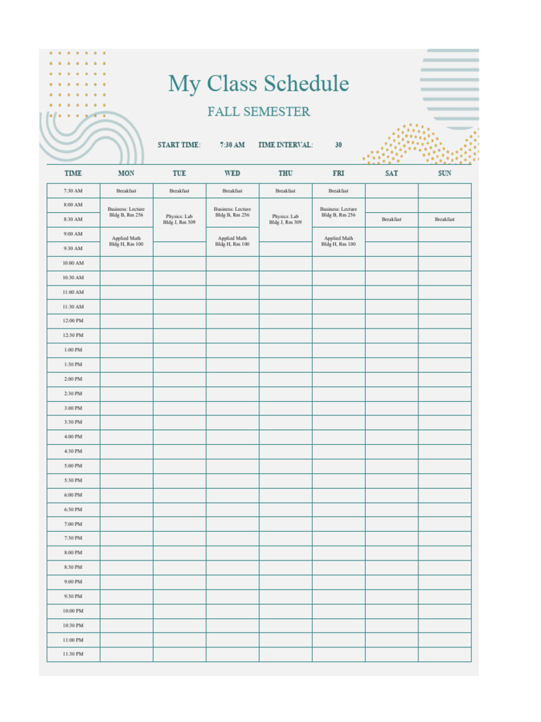 My Class Schedule | PDF