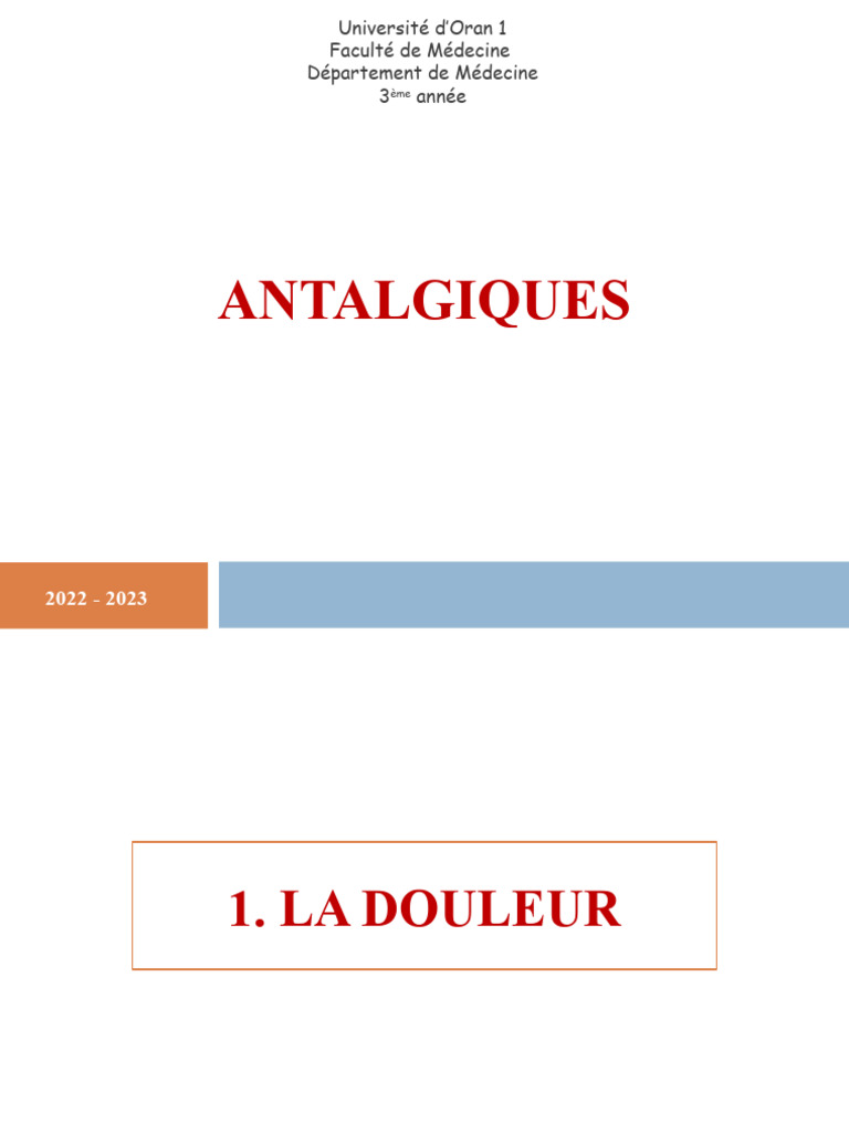 17 Antalgiques | PDF | Antalgique | Morphine