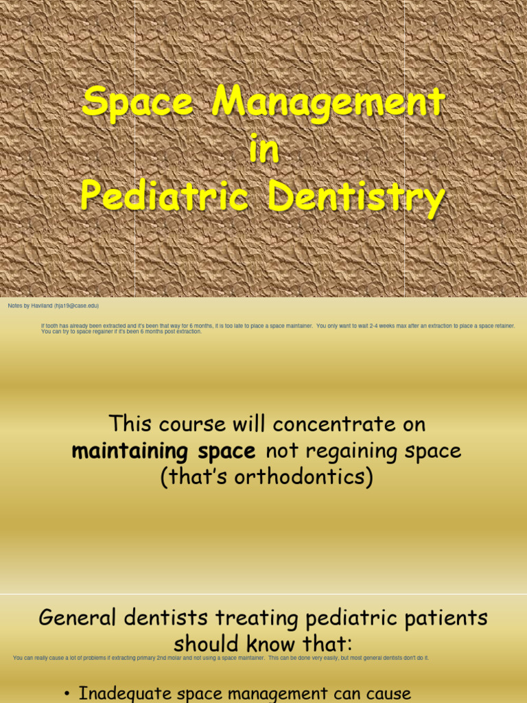 Pediatric Space Management Techniques | PDF | Dentistry | Mouth