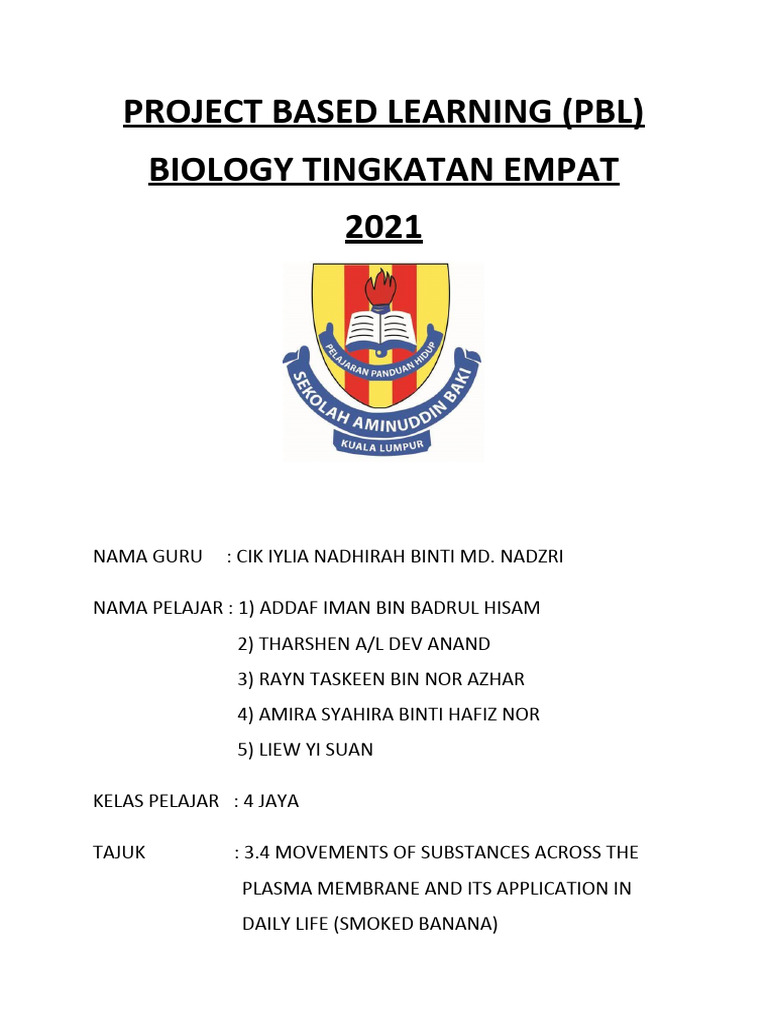 PBL Bio | PDF | Osmosis | Chemistry