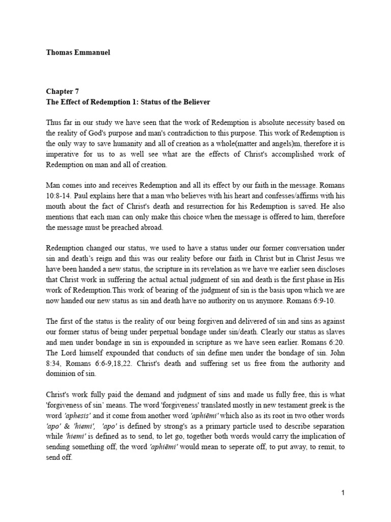 (Thomas) Chapter 7 - Prosaic Explanation | PDF | Sanctification ...