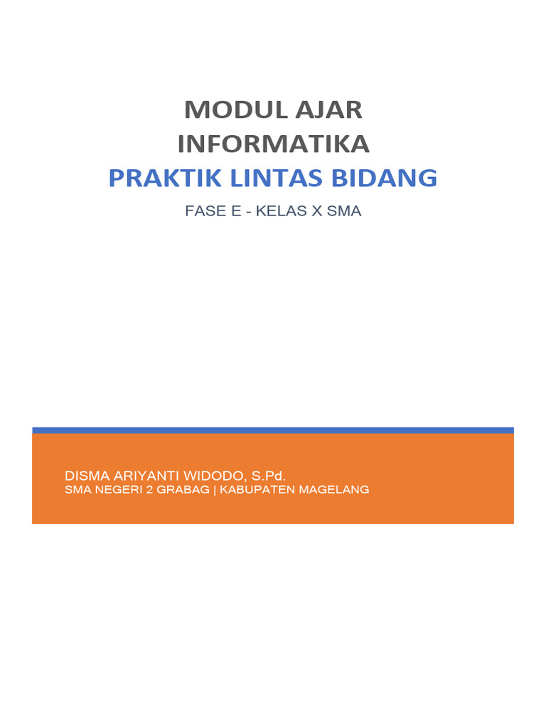 MODUL AJAR INFORMATIKA 8 - PRAKTIK LINTAS BIDANGdocx | PDF | Komputer