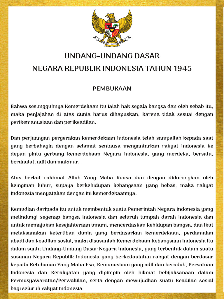 Teks Pembukaan Uud 1945 | PDF Teks Pembukaan Uud 1945 | PDF