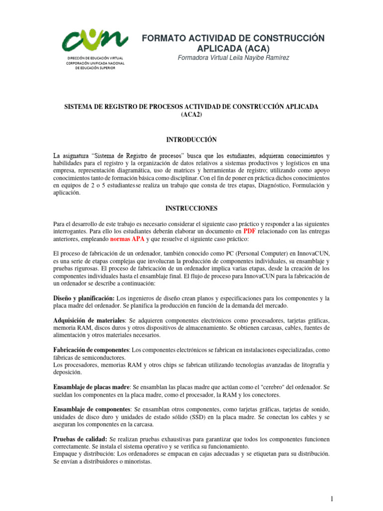 ACA 2 SISTEMA DE REGISTRO DE PROCESOS Actualizado 20102023 | Descargar gratis PDF ...