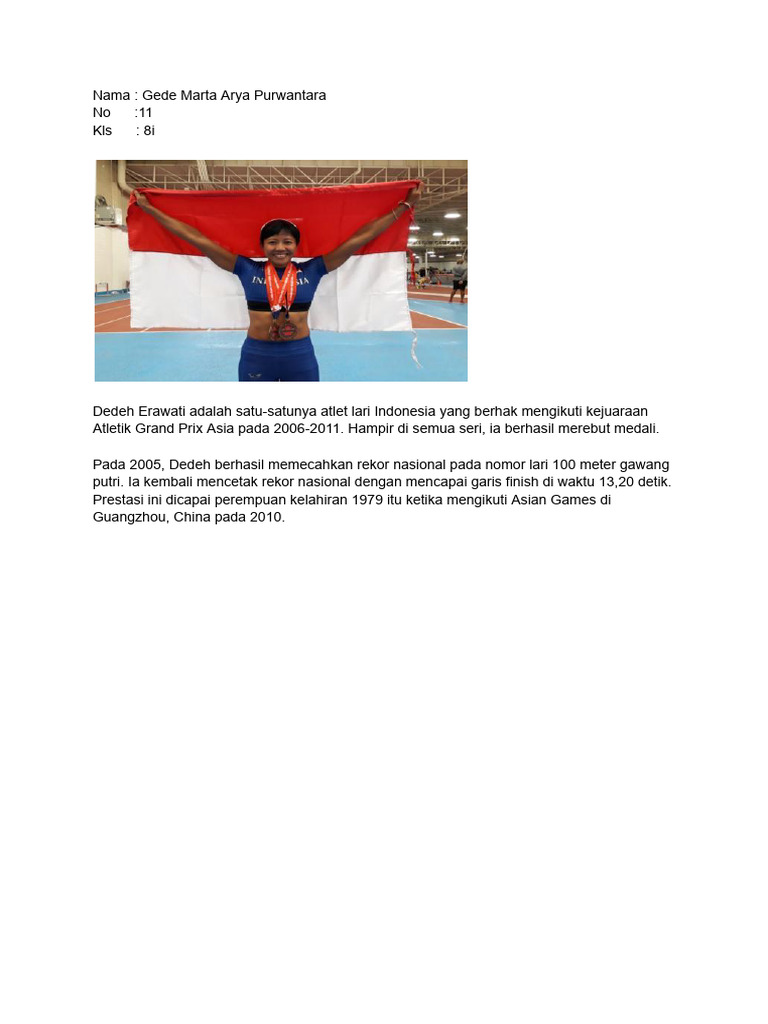 Prestasi Dedeh Erawati di Atletik | PDF