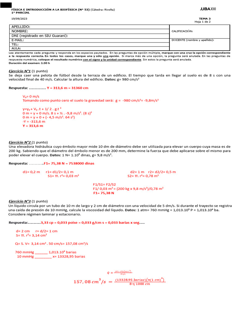 1P 2C 2023 Tema 3 Clave | PDF | Calor | Temperatura