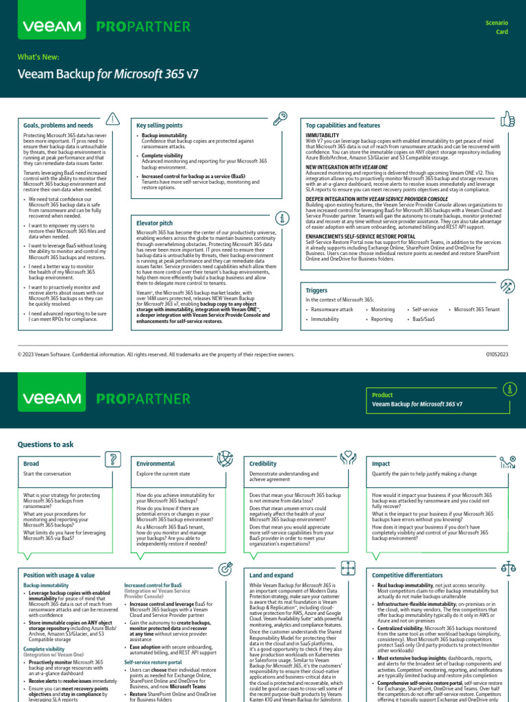 Veeam Backup m365 Customer Scenario | Download Free PDF | Backup | Cloud Computing