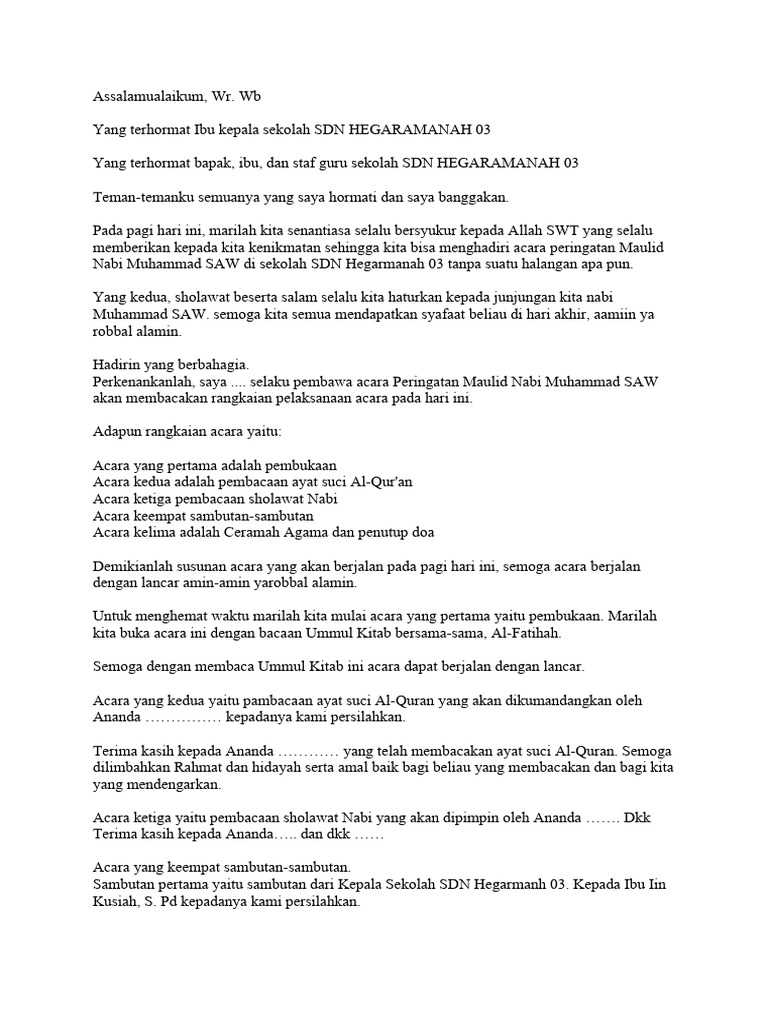 Teks MC Maulid | PDF