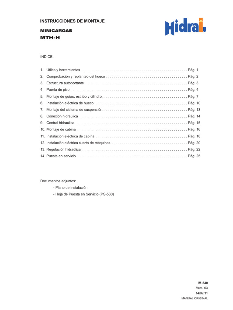 Hidral MTH H Minicarga | PDF