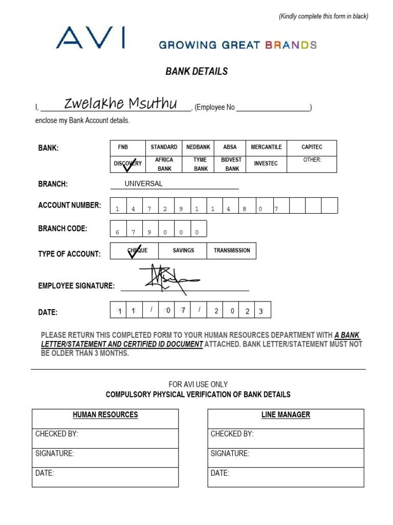 AVI Banking Details Change Letter - Final 31 January 2023 | PDF