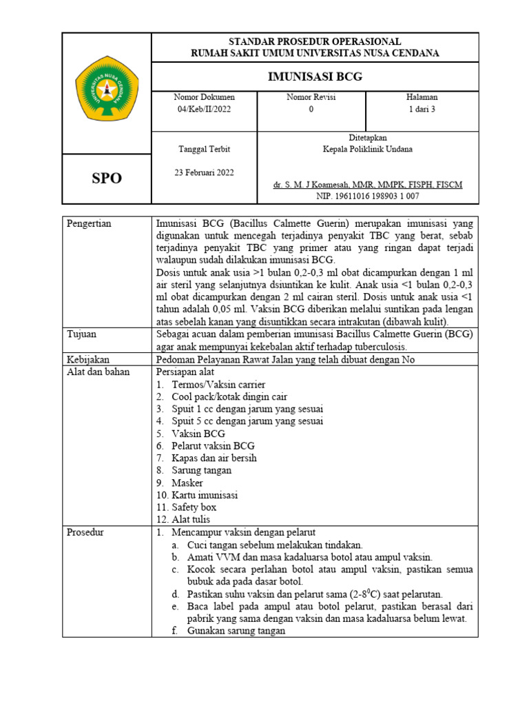 Imunisasi BCG | PDF