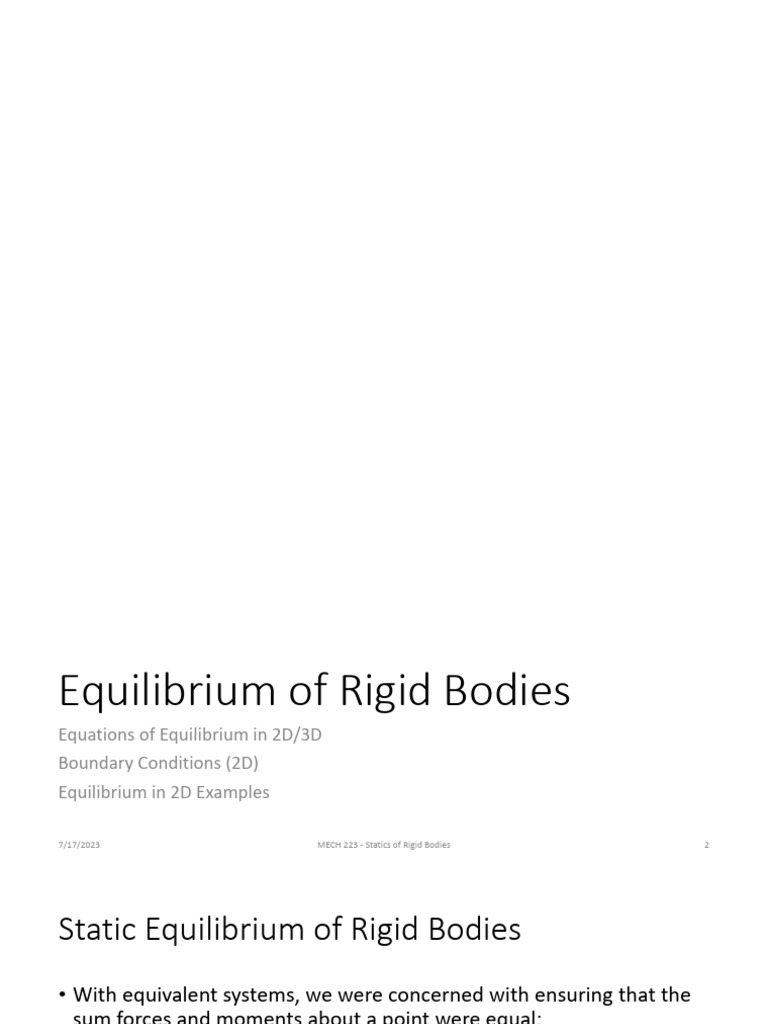 Equilibrium of Rigid Bodies Structural Analysis | PDF | Truss ...
