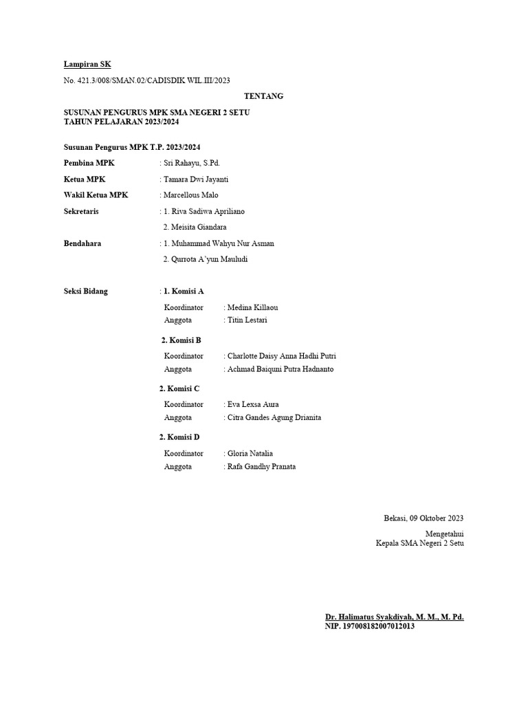 SK MPK Periode 2023-2024 | PDF