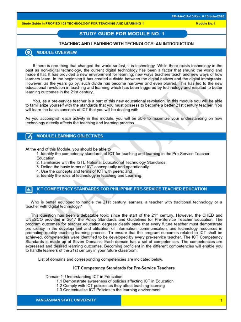 Prof. Ed. 108 SG1-1 | PDF | Educational Technology | Internet