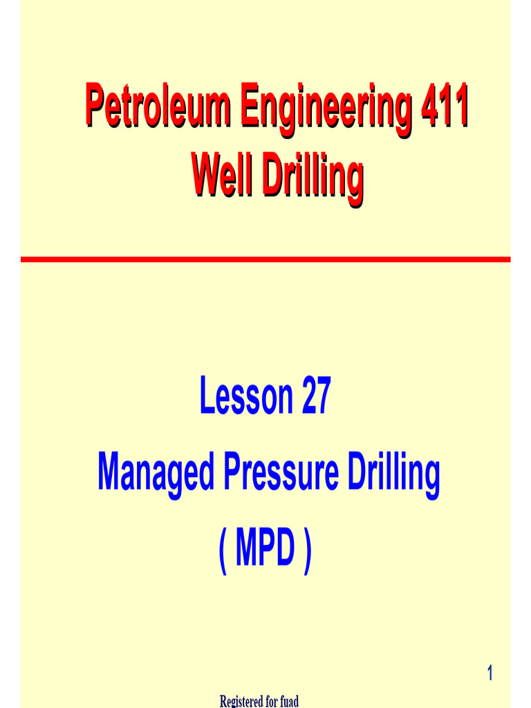 Managed Pressure Drilling | PDF | Casing (Borehole) | Applied And Interdisciplinary Physics