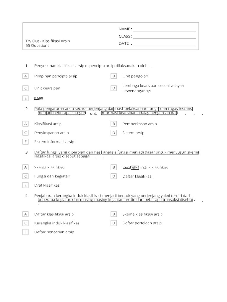 Try Out - Klasifikasi Arsip | PDF