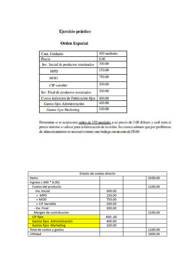 Solución de Ejercicio de Orden Especial | PDF