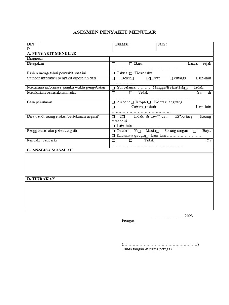 Form Penyakit Menular | PDF