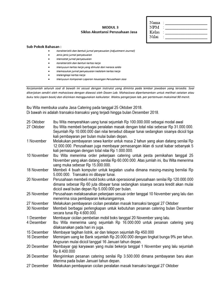 Latihan Pertemuan 4 - Adjustment | PDF