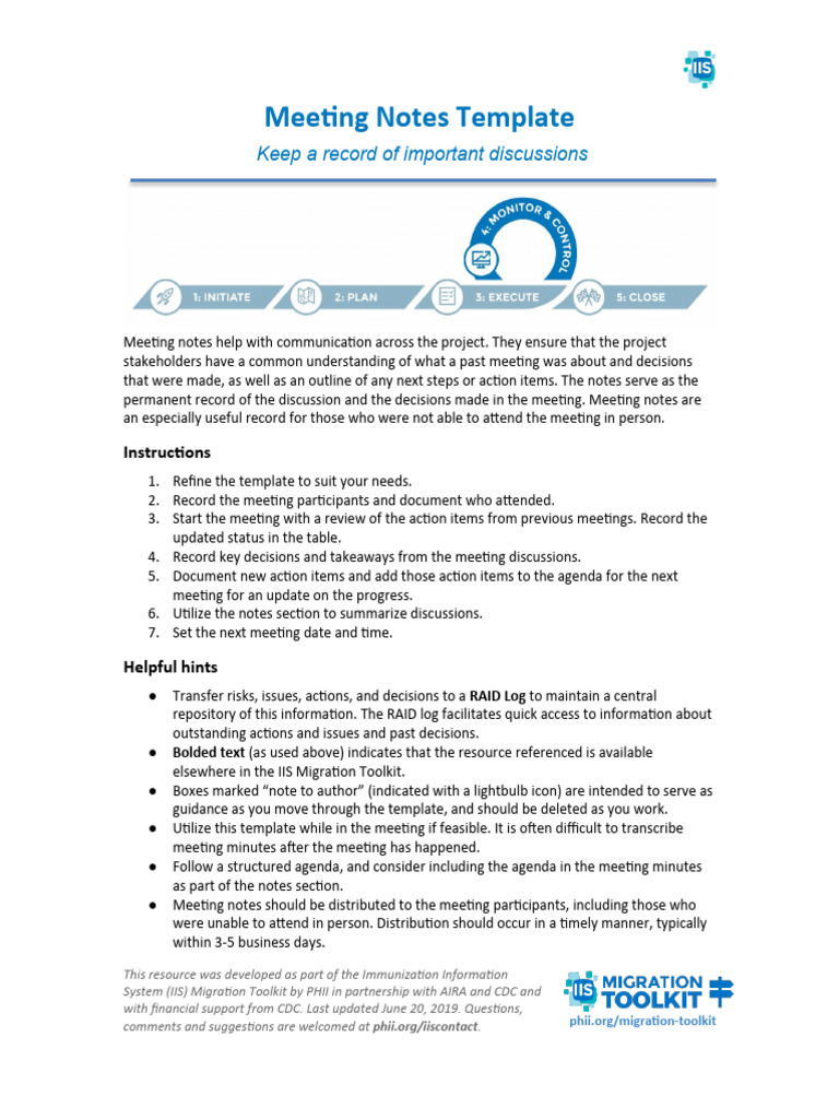 MT Meeting Notes Template | PDF