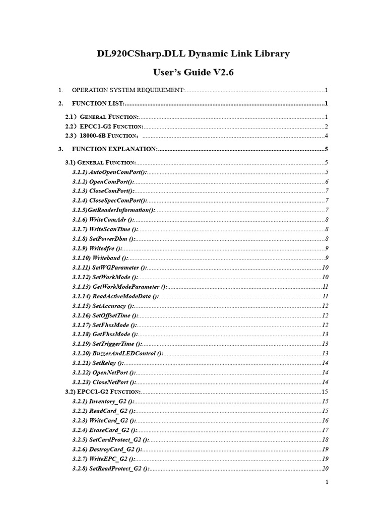 DL920CSharp - DLL Dynamic Link Library User's Guide v2.6 | PDF ...