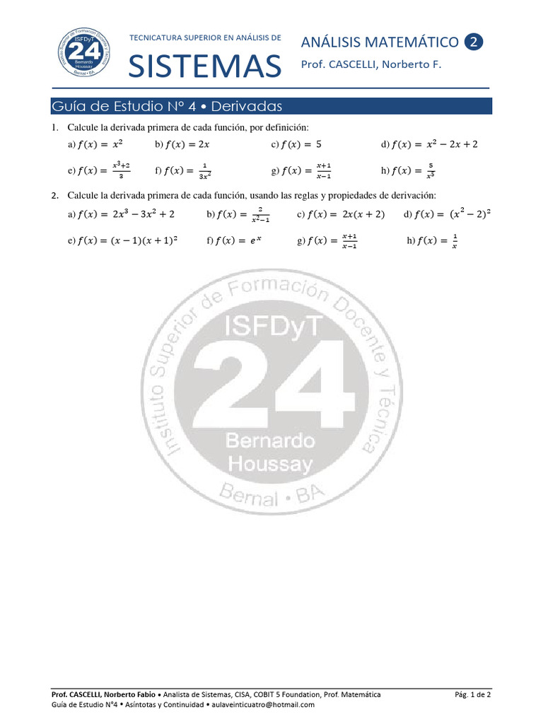 2020 Analisis 2 - Ge4 | PDF | Derivado | Geometría