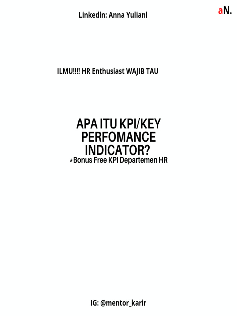 Memahami KPI: Definisi dan Fungsi | PDF