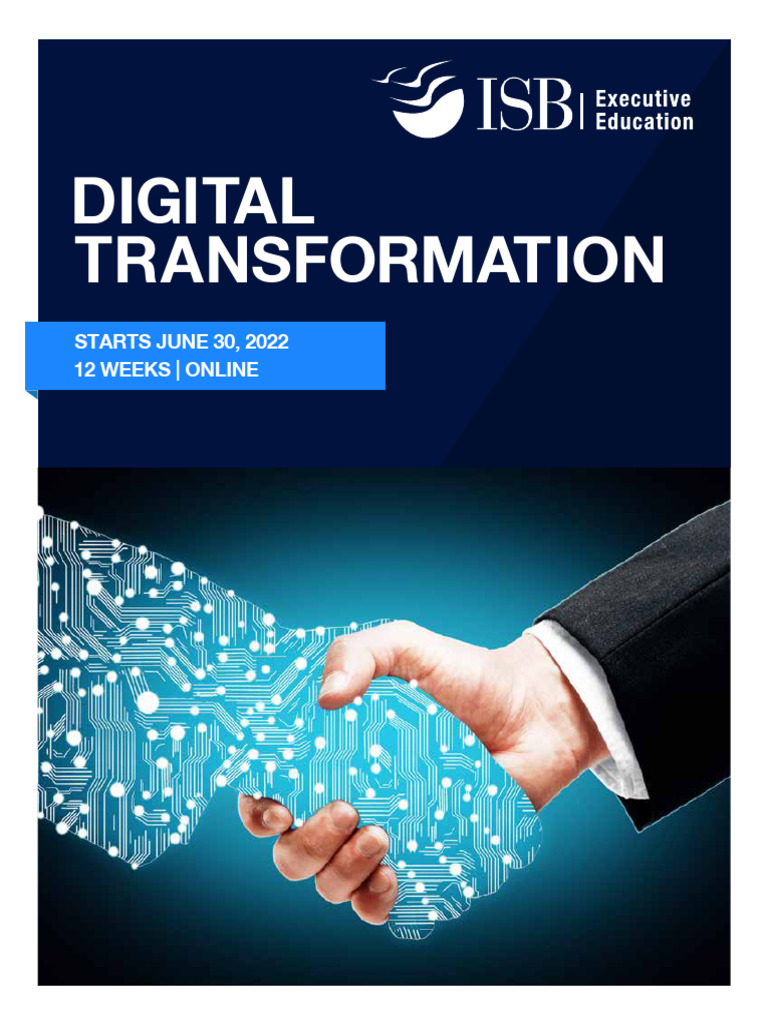 Isb DT Brochure | PDF | Business Model | Disruptive Innovation