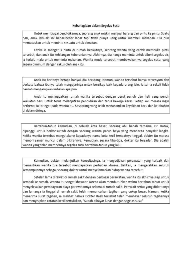 Kebaikan dalam Segelas Susu | PDF