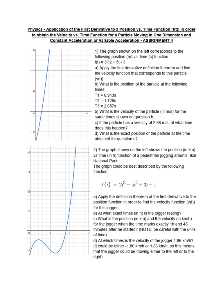 Velocity from Position Derivatives | PDF | Velocity | Derivative