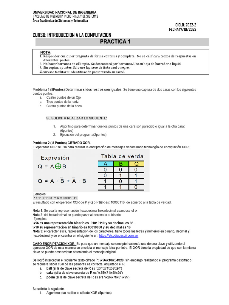 Practica 1: Curso: Introduccion A La Computacion | PDF | Clave (criptografía) | Cifrado