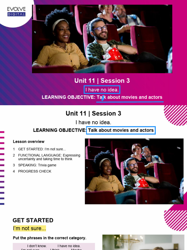 Unit 11 - Session 3: I Have No Idea | PDF