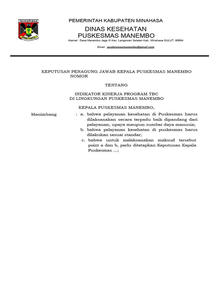 Indikator Kinerja TBC Puskesmas | PDF