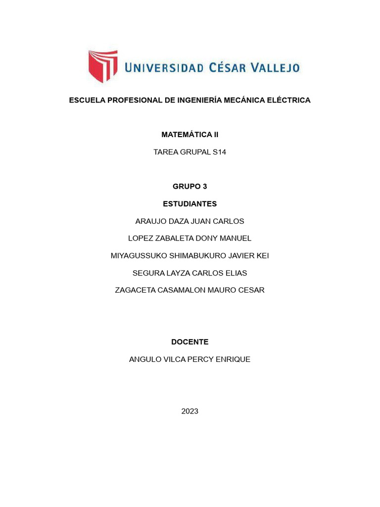 Tarea Grupal Semana 4, Sesion 14-1 | PDF