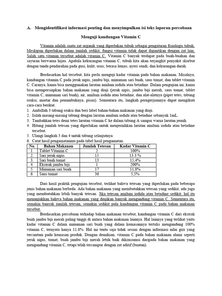 Tugas Mengidentifikasi Informasi Penting Dan Menyimpulkan Isi Teks ...