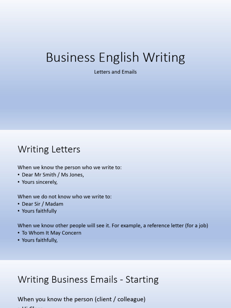 Business English Writing | PDF