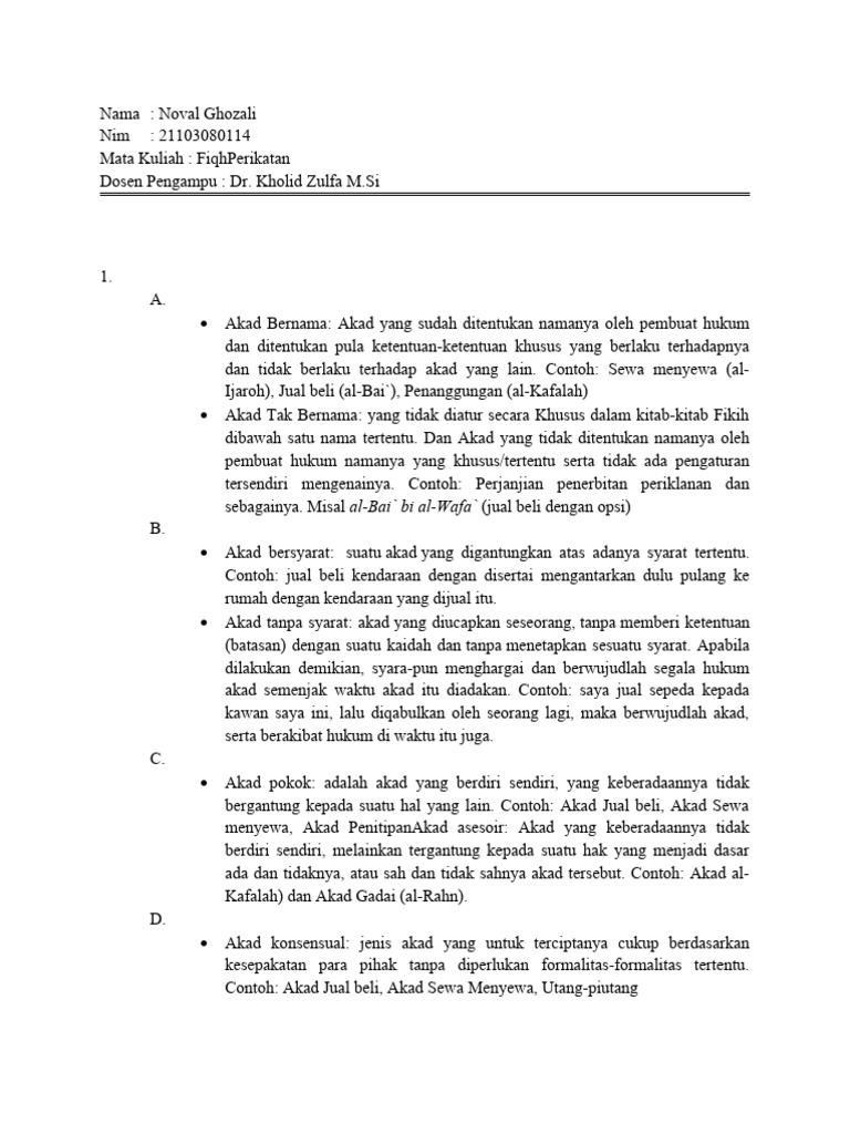 047-M.Chaerul Rahman-UAS-FIQIH PERIKATAN | PDF