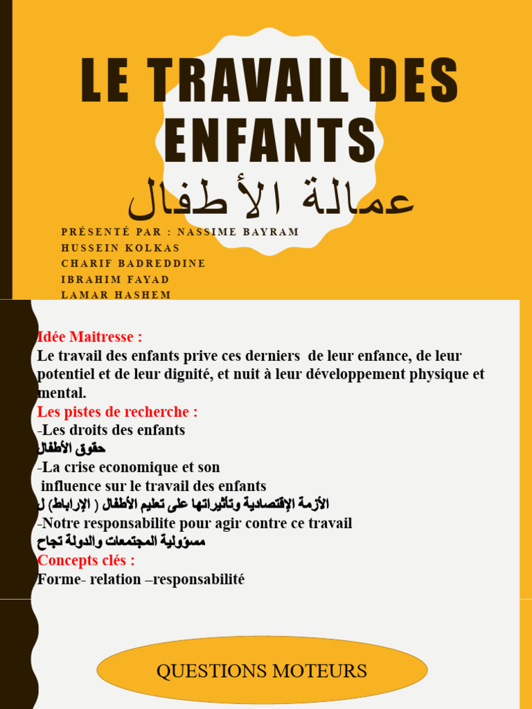 Le Travail Des Enfants A Corriger | PDF | Travail des enfants | Droits ...