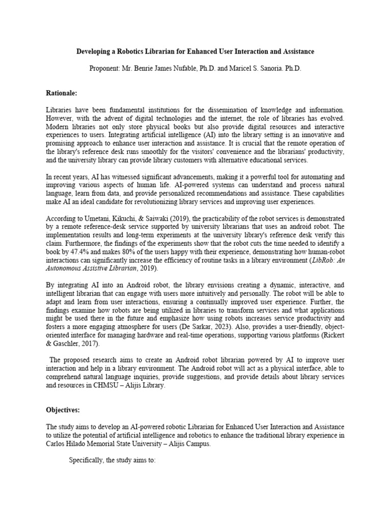 Developing An AI Powered Robot Librarian For Enhanced User Interaction ...