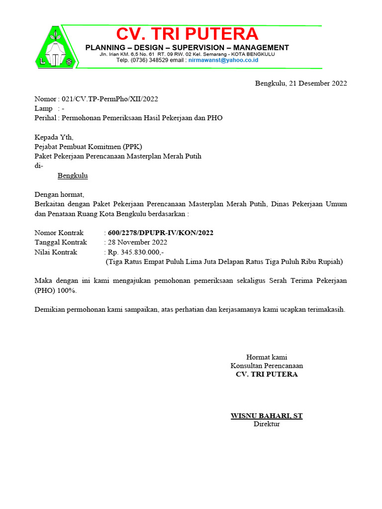 Surat Permohonan Psu 1 | PDF