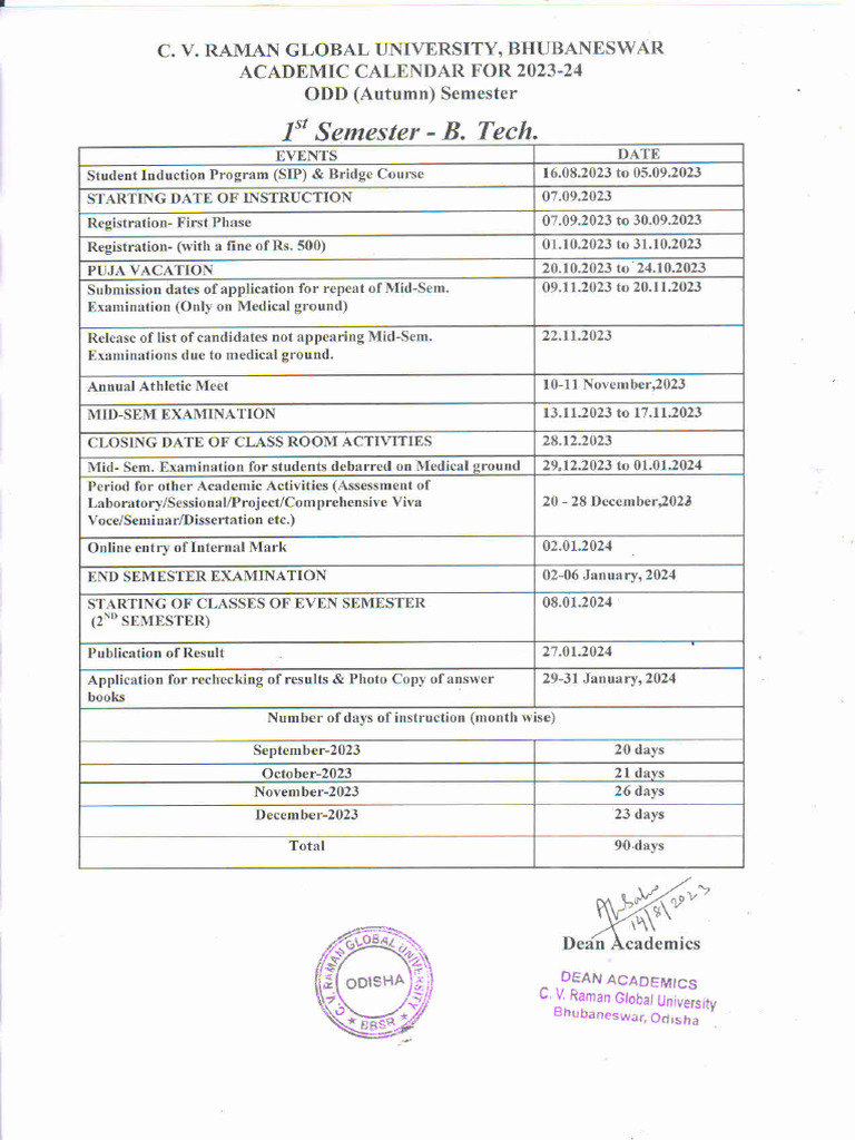 Academic Calendar | PDF